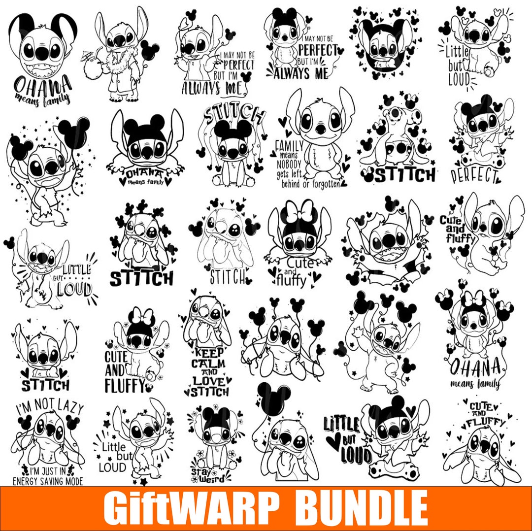 Digital Download Outline Bundle Svg, Stitch Black N White - Etsy