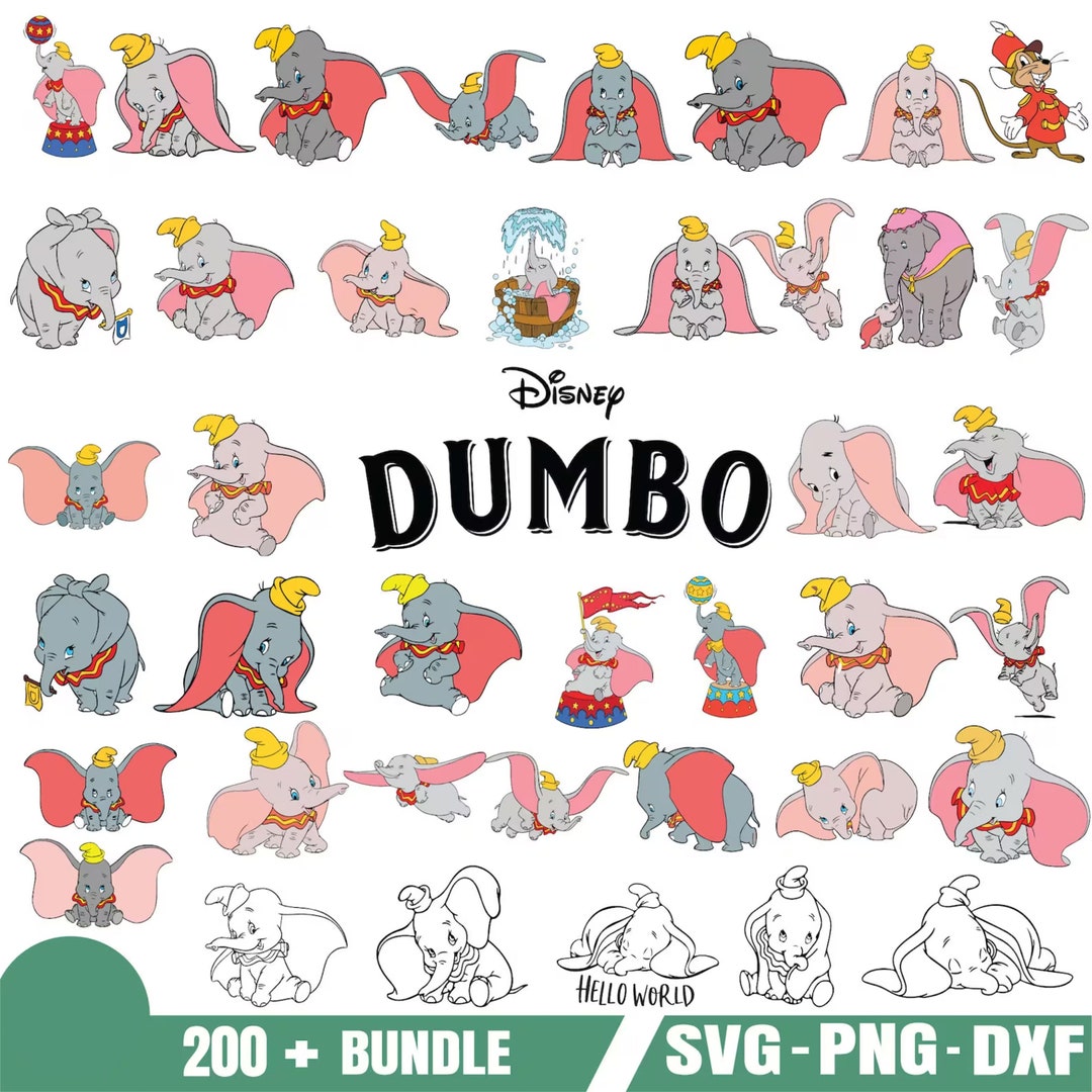 Dumbo-Svg-Bundle PNG-SVG-DXF - Etsy.de