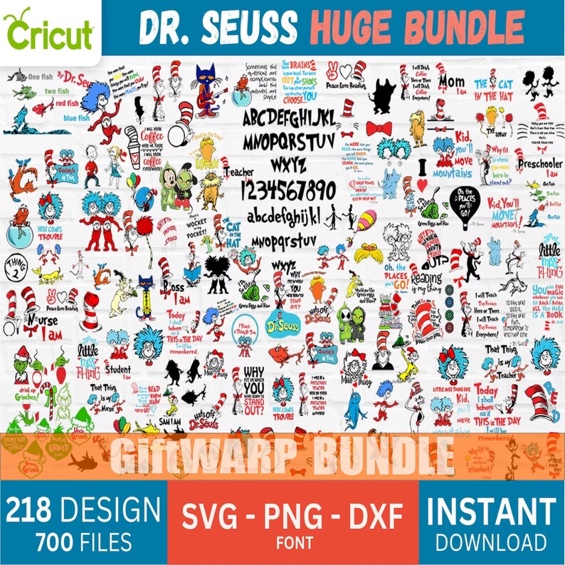 Dr Seuss Svg Mega Bundle Cat In The Hat Svg Dr Seuss Hat Svg Green