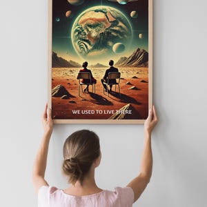 Retro Space 70's Surreal Poster Decor Wall Art Printable - We Used to ...
