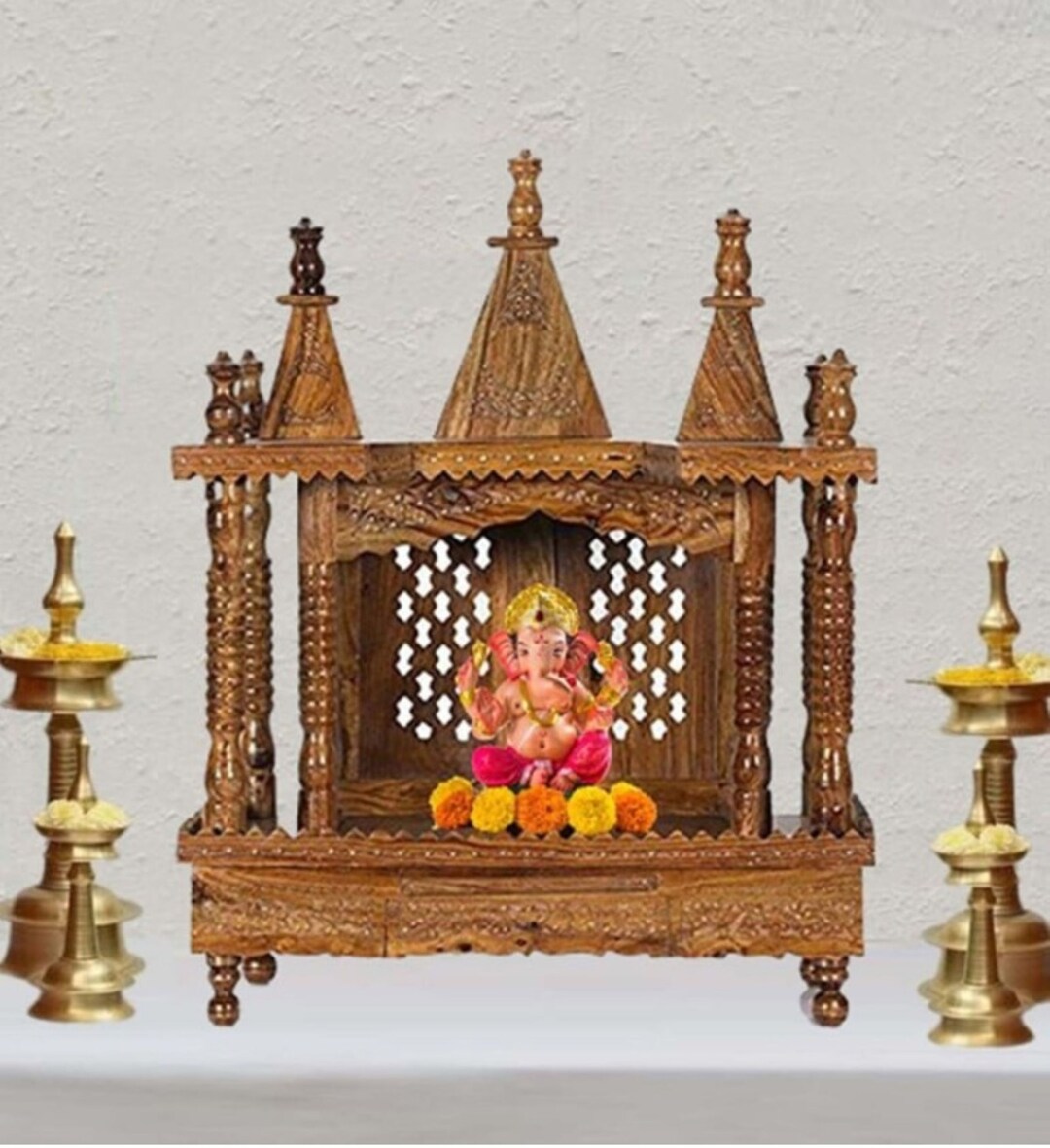 Wooden Home Temple Pooja Mandir for Home Teak Wood Temple - Etsy