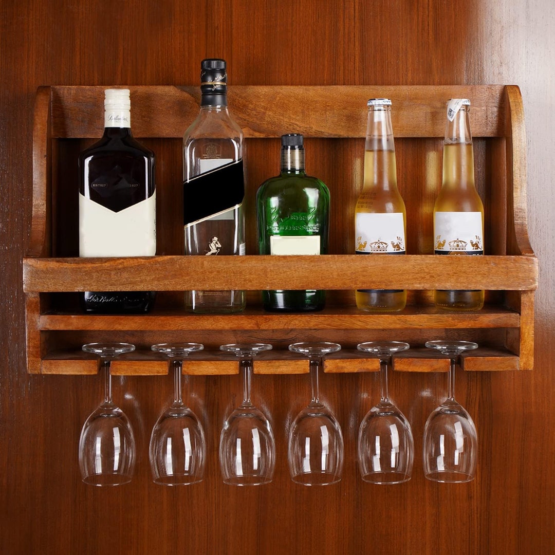 Luxury Mango Wood Wine Glass Holder Handmade Wine Bottle Rack - Etsy