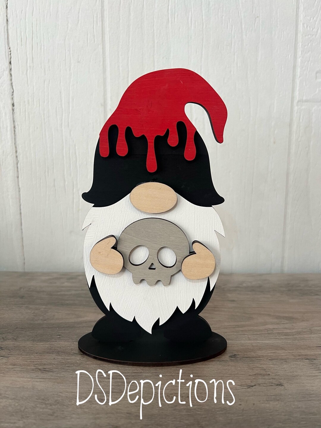3D Wooden Halloween Gnome: Spooky Skull Tier Tray Decor - Etsy