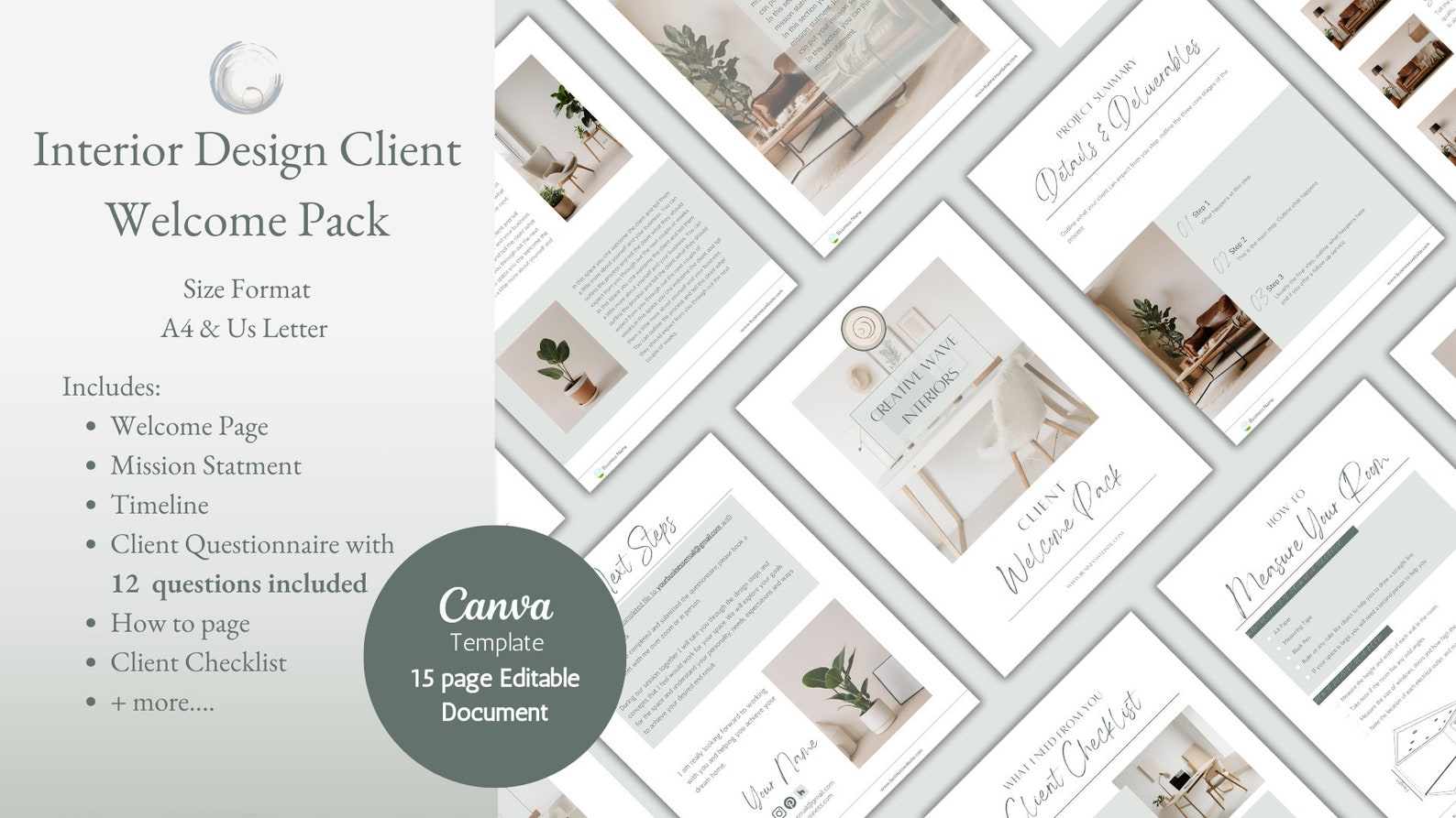 Interior Design Client Welcome Pack | Client Onboarding | Questionnaire ...