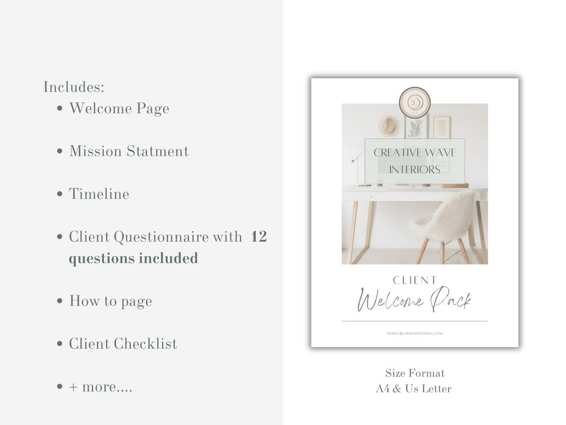 Interior Design Client Welcome Pack | Client Onboarding | Questionnaire ...