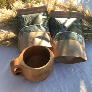 Handmade Wooden Kuksa Mug - Ideal for Camping, Hiking, Fruit Wood Mug ...