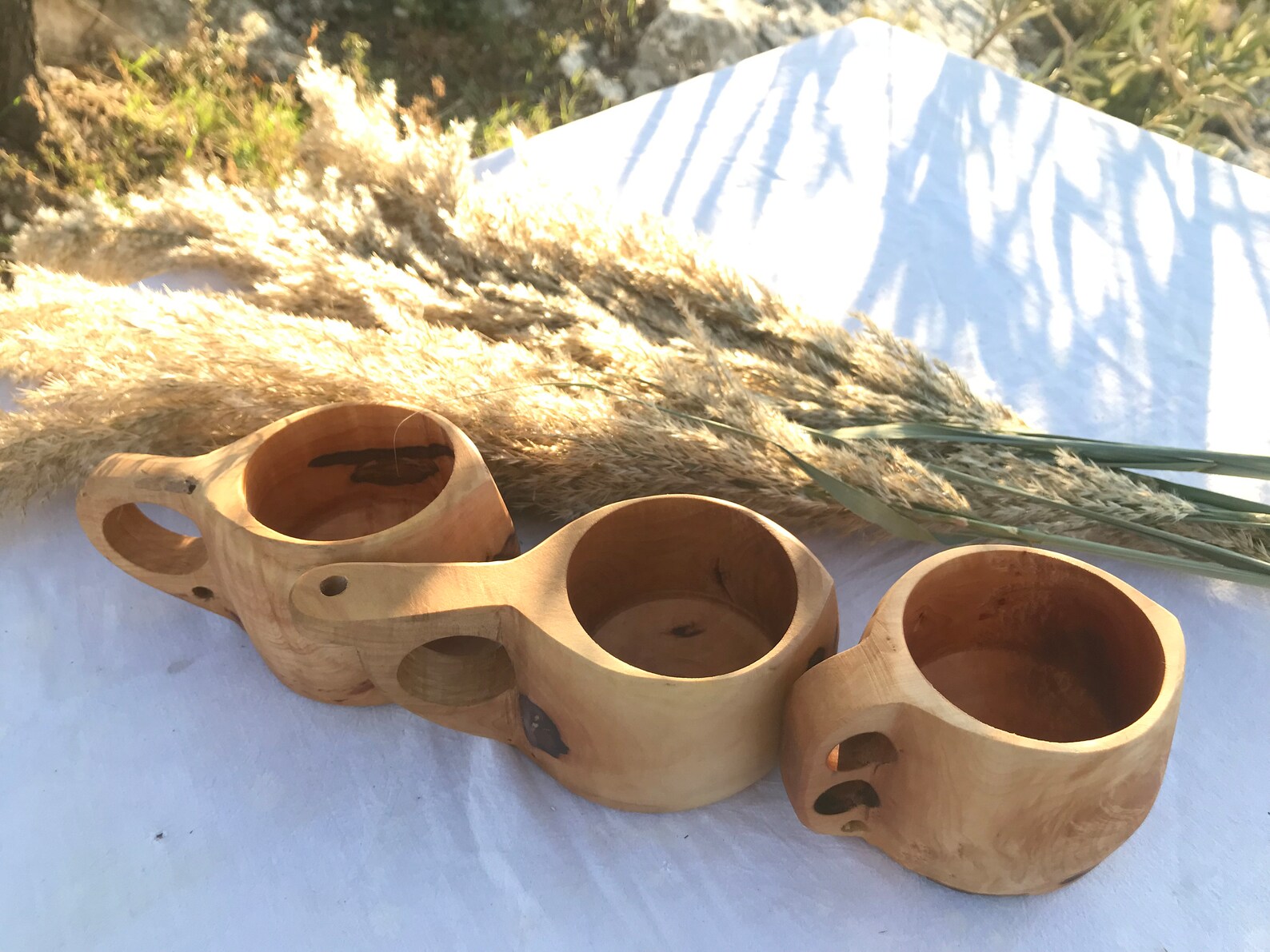 Handmade Wooden Kuksa Mug - Ideal for Camping, Hiking, Fruit Wood Mug ...