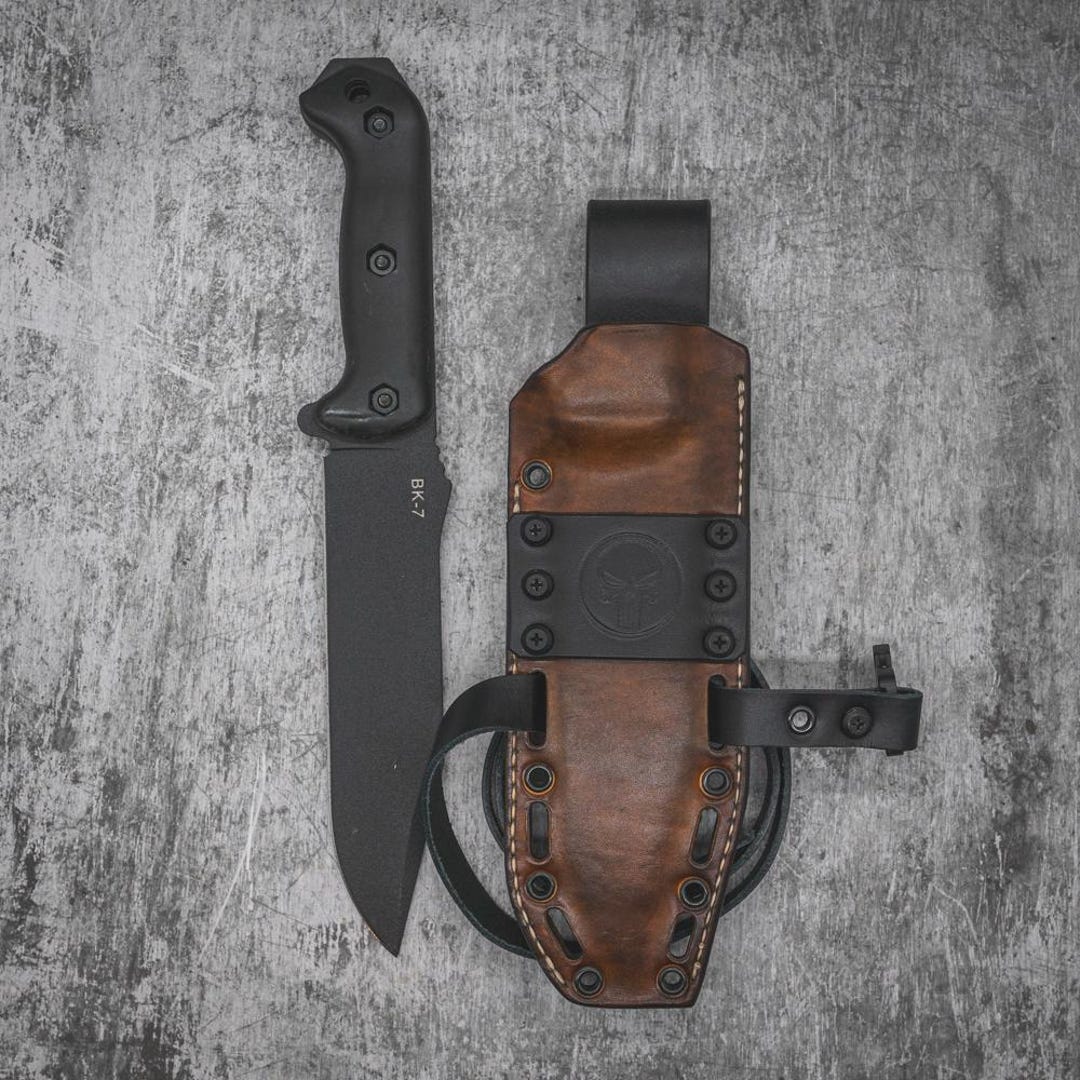 Hybrid Sheath Kydex Leather Case for KABAR BK7 Punisher Edition Knife ...