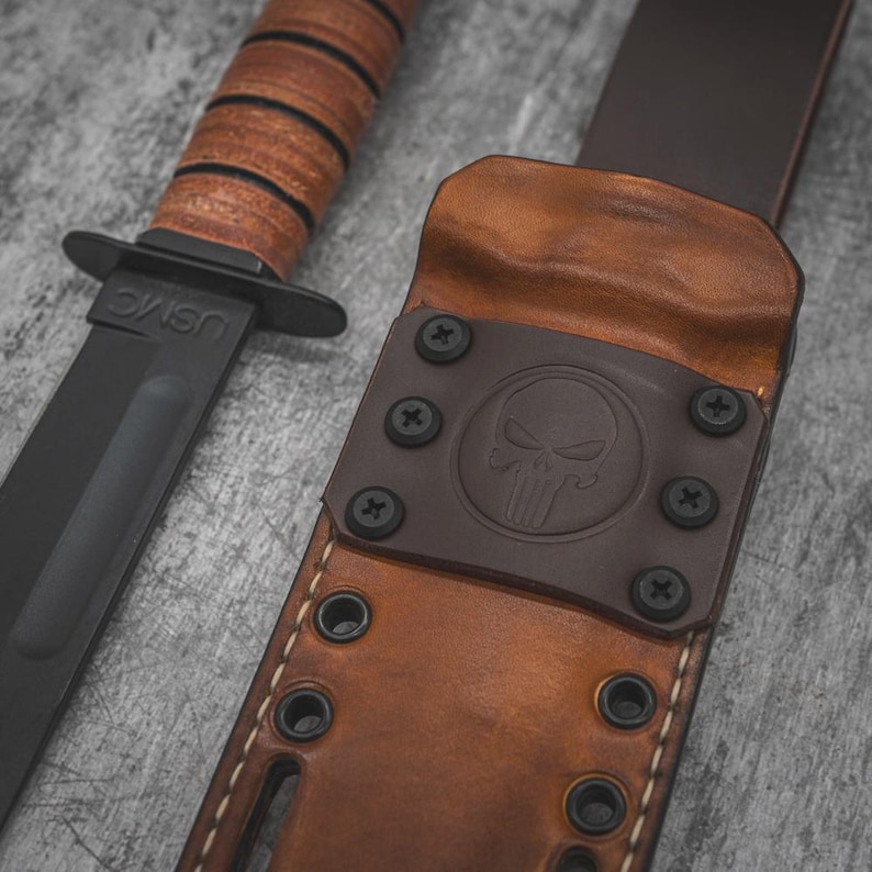 Hybrid Sheath Kydex Leather Case for KABAR USMC 1217 Punisher Edition ...