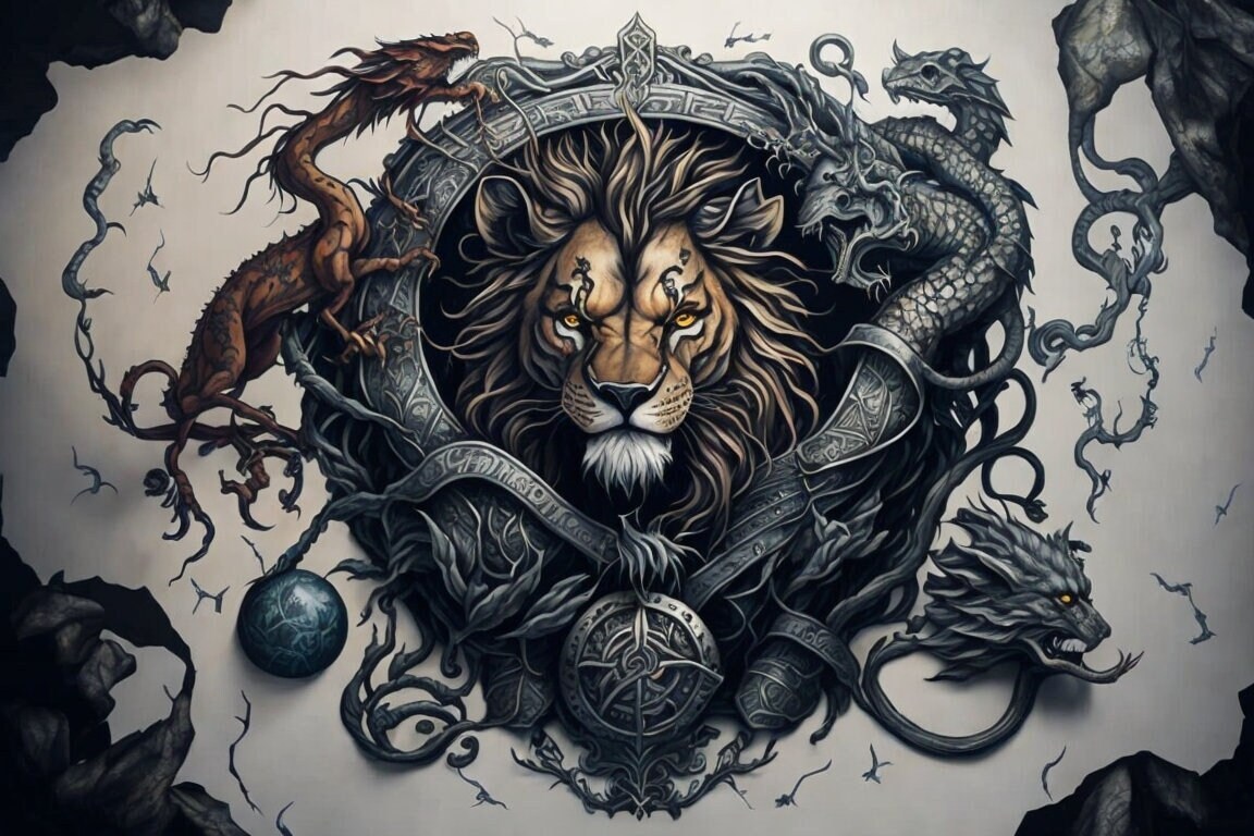 Tattoo, Templates, Runes, Viking, Mythical Beasts - Etsy