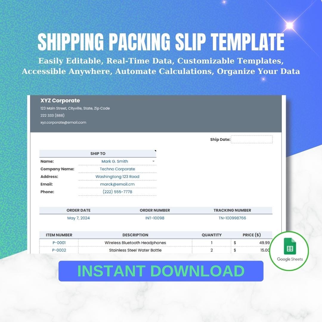 Customizable Packing Slip Template Streamline Your Order Process Google ...