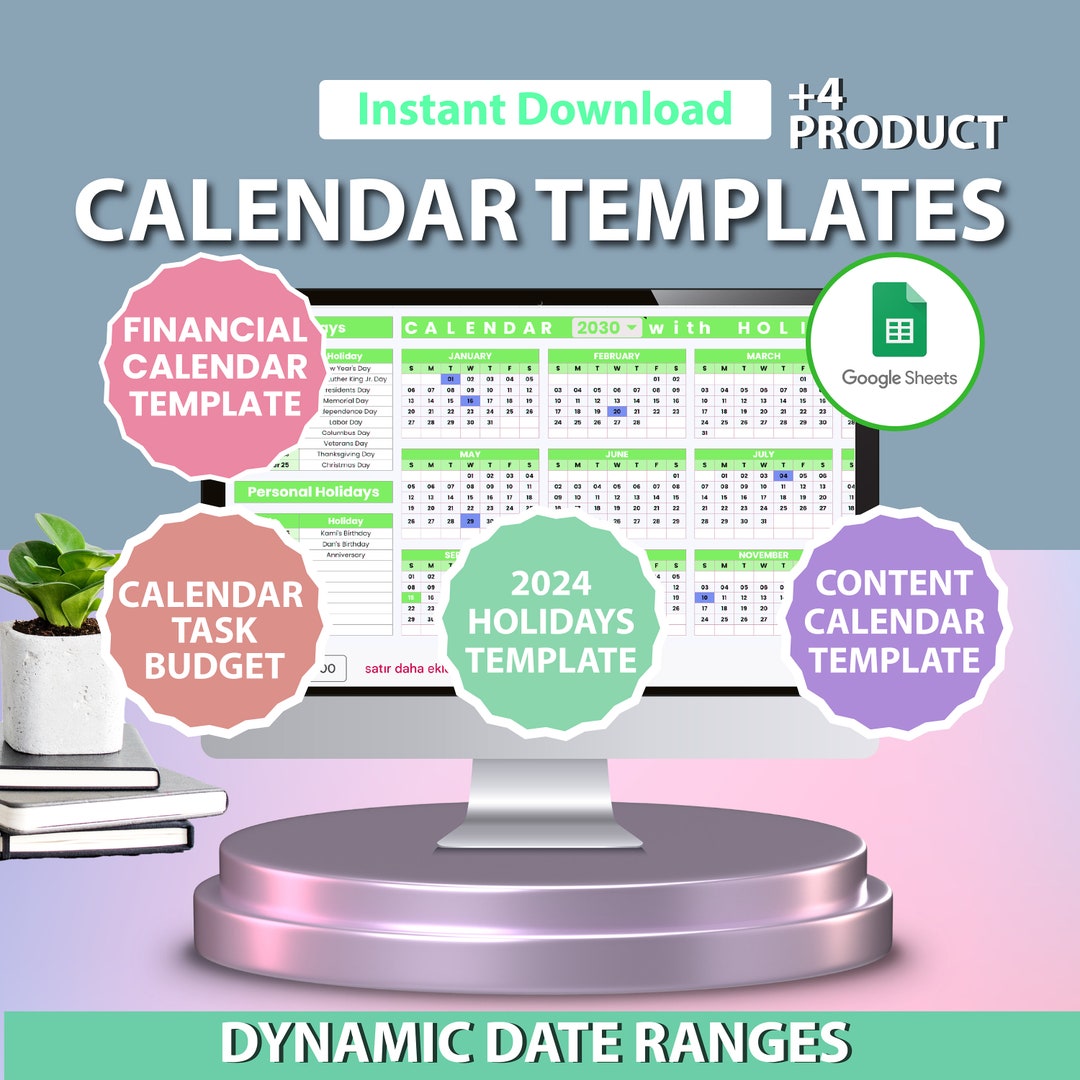 2024 Financial Calendar Template Google Sheets Budget & Task Planner ...