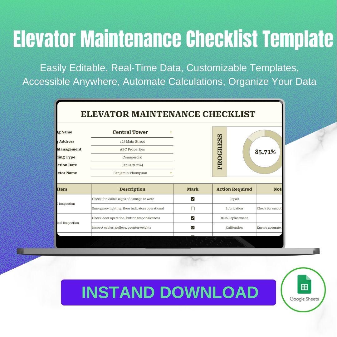 Elevator Maintenance Checklist Template Ensure Safety & Efficiency ...