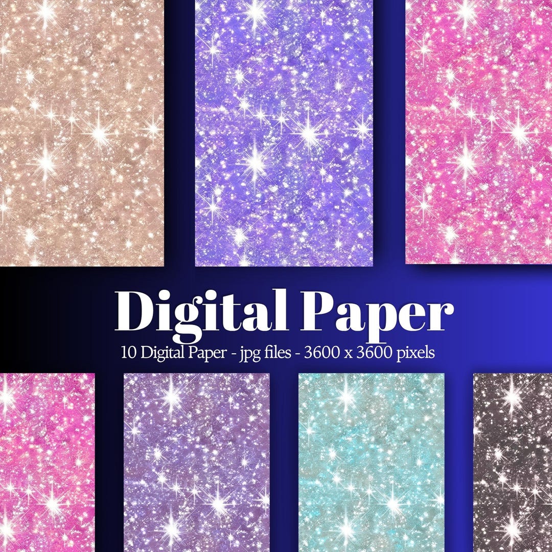 Seamless Glitter Texture Digital Paper, Rose Gold and Silver Sparkles ...