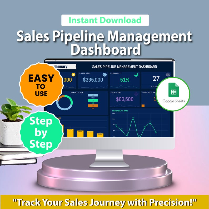 Sales Pipeline Management Dashboard Template, Interactive Google Sheet ...