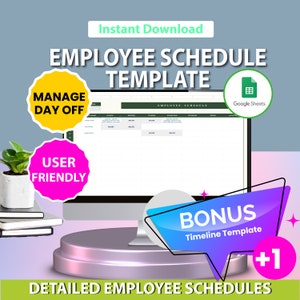 EMPLOYEE SCHEDULE Template, Google Sheets for Small Business, Office ...