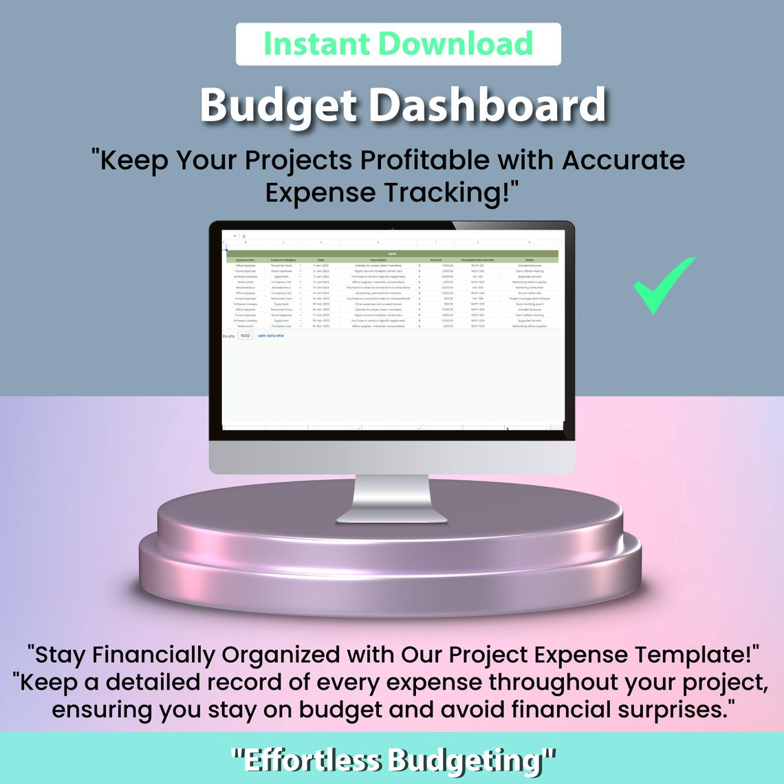 Project Expense Spreadsheet Simple Annual Budget Personal Finances Easy ...