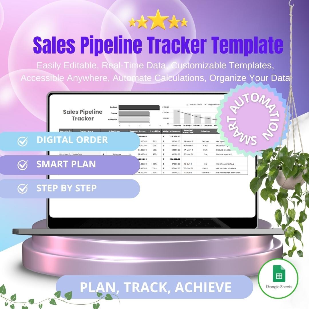Sales Pipeline Tracker - Excel & Google Sheets - Sales Funnel Tool ...