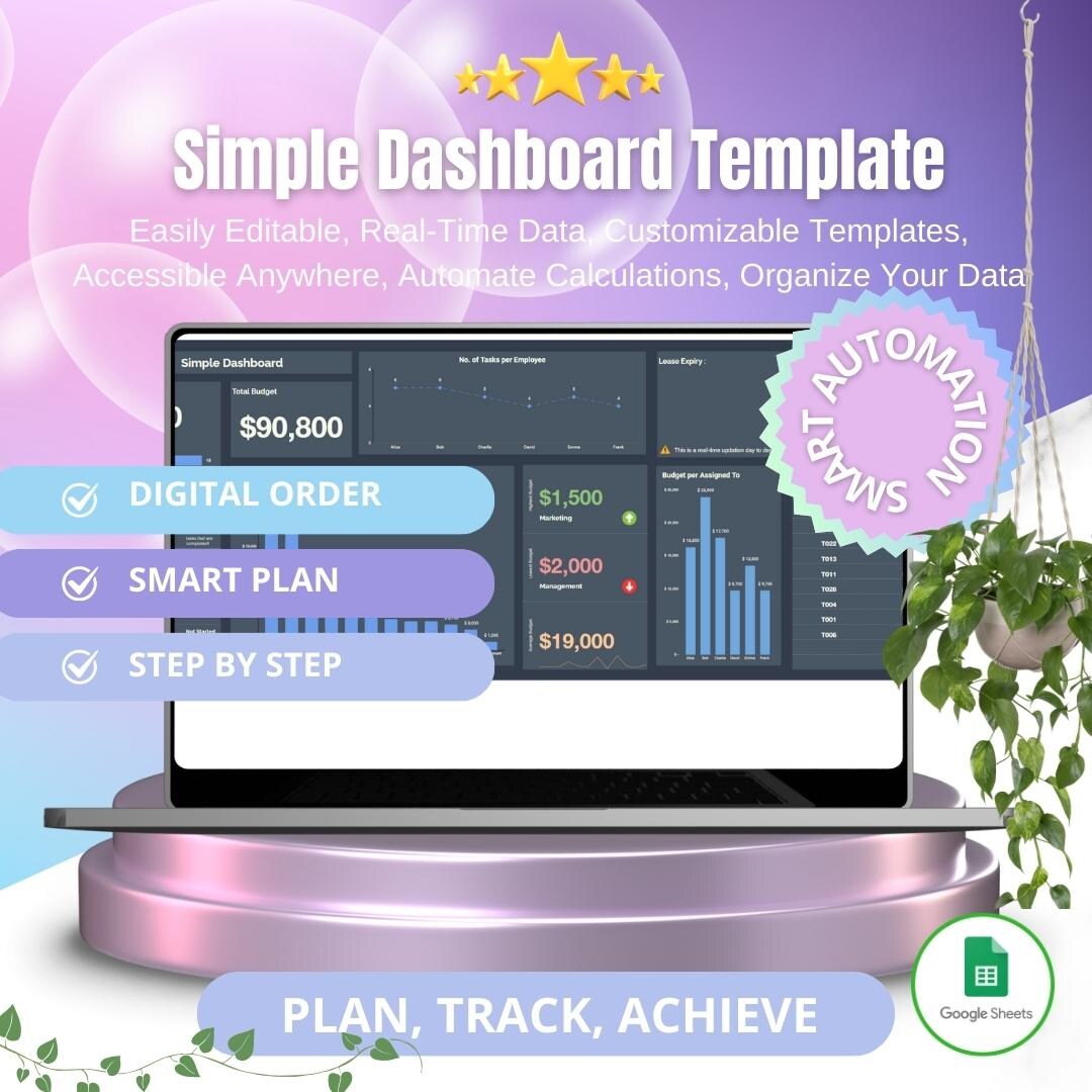 Best Simple Dashboard Template for Data Visualization & Performance ...