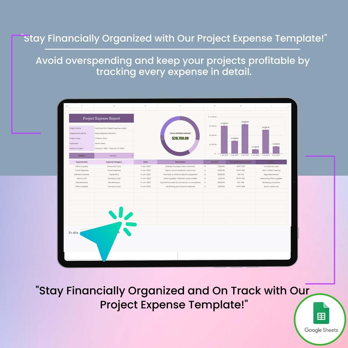 Project Expense Spreadsheet Simple Annual Budget Personal Finances Easy ...