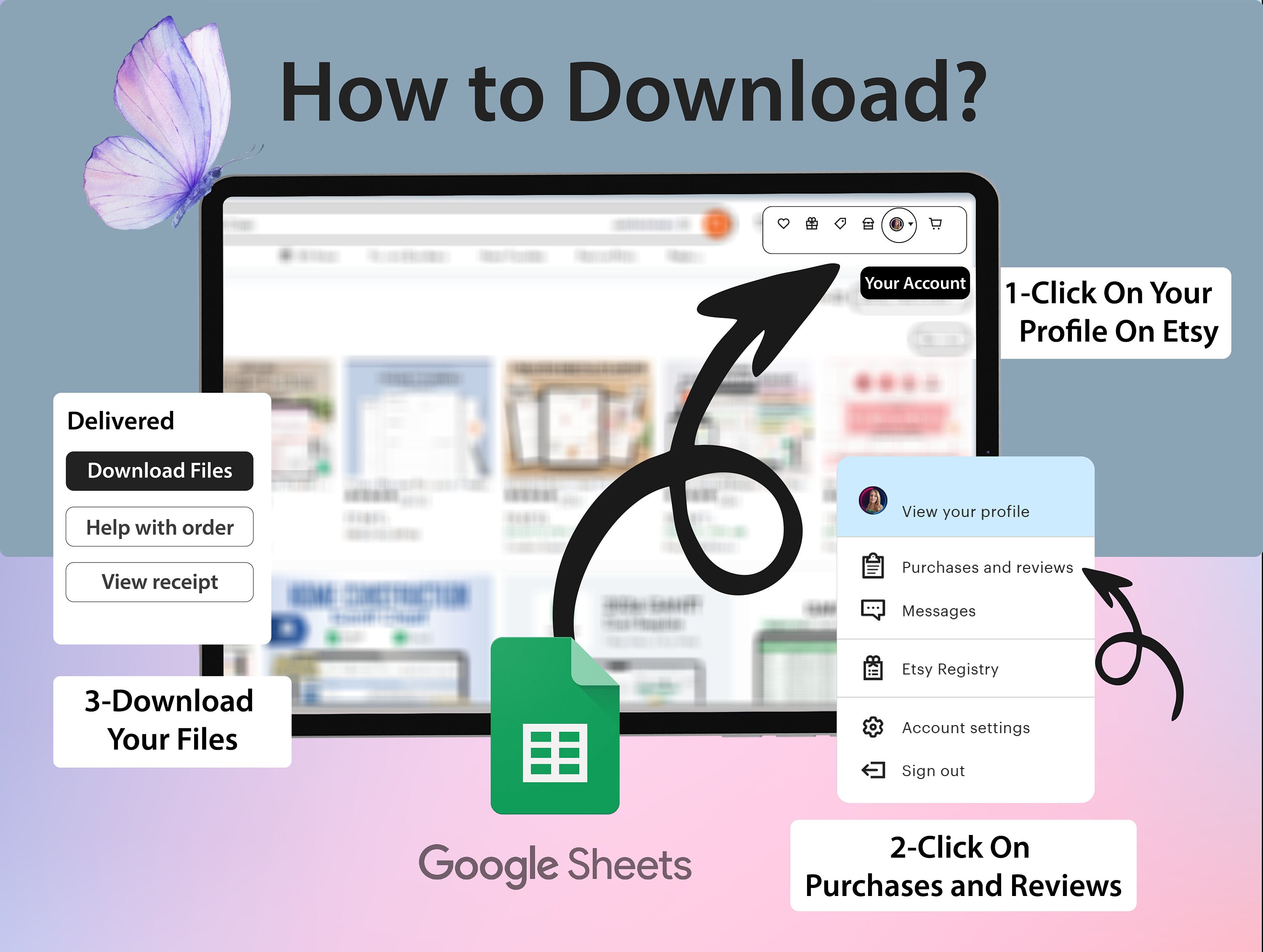 Daily, Weekly, Monthly To-do List Google Sheets Planner Task Organizer ...