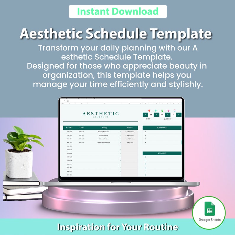 Aesthetic Schedule Template Elegant Daily, Weekly, Monthly Planner ...