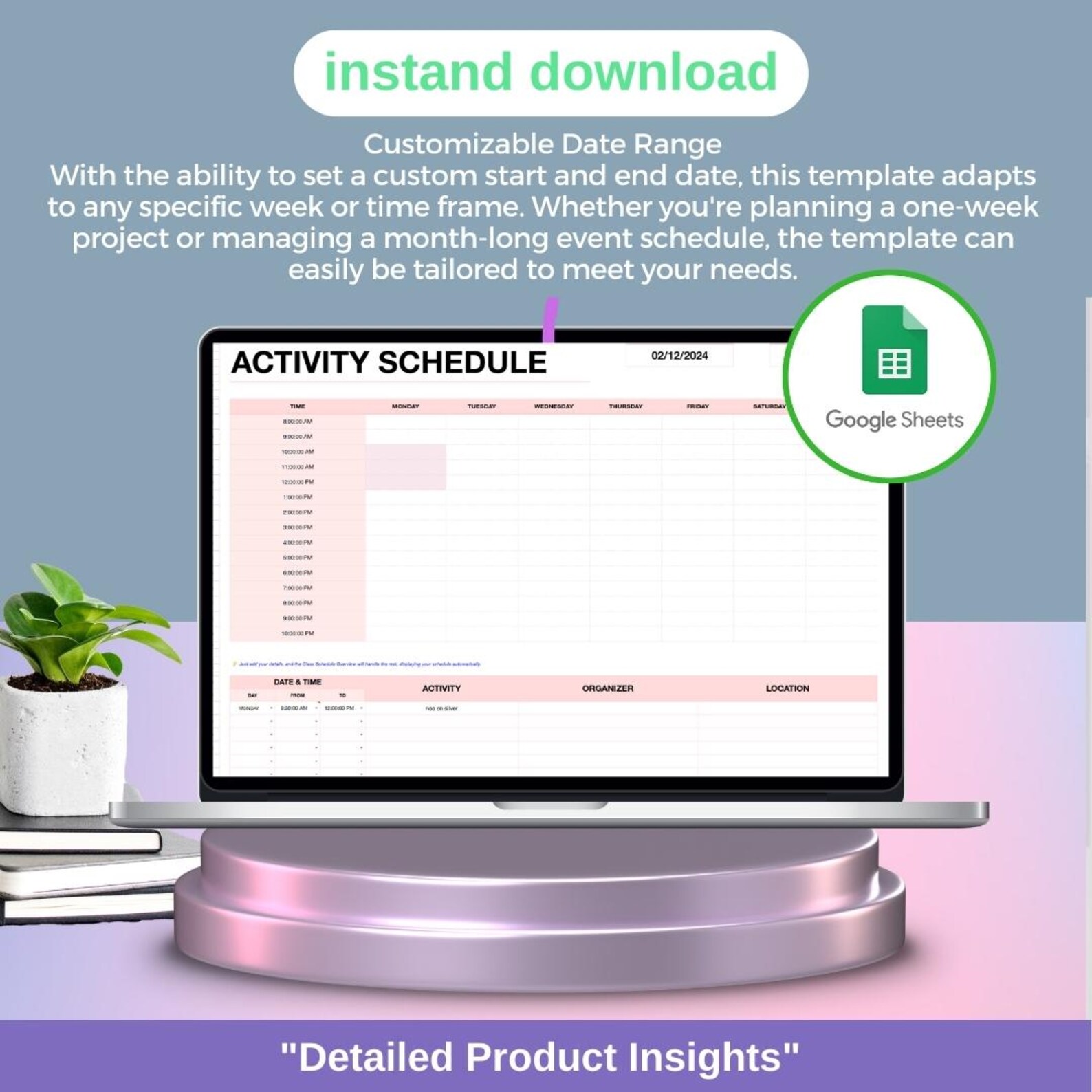 Customizable Daily Activity Schedule Template for Efficient Time ...