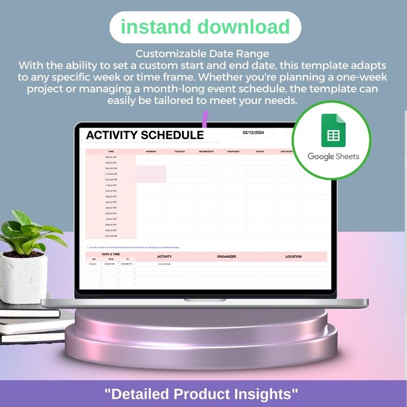 Customizable Daily Activity Schedule Template for Efficient Time ...