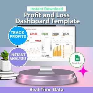 Profit & Loss Dashboard Template Track Finances Google Sheets Business Financial Income Expense ...