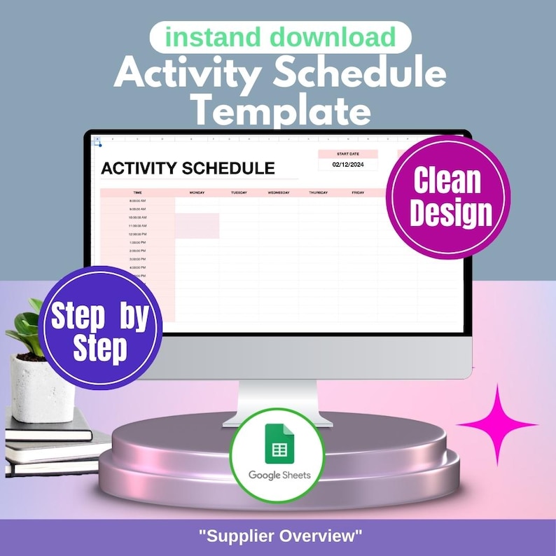 Customizable Daily Activity Schedule Template for Efficient Time ...
