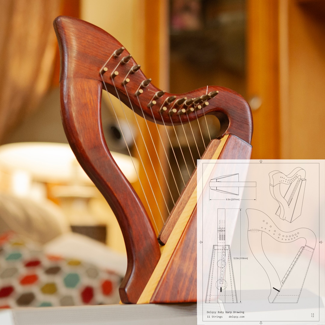 Plans for Baby Harp, Woodworking Project PDF Blueprints, 11 Strings ...