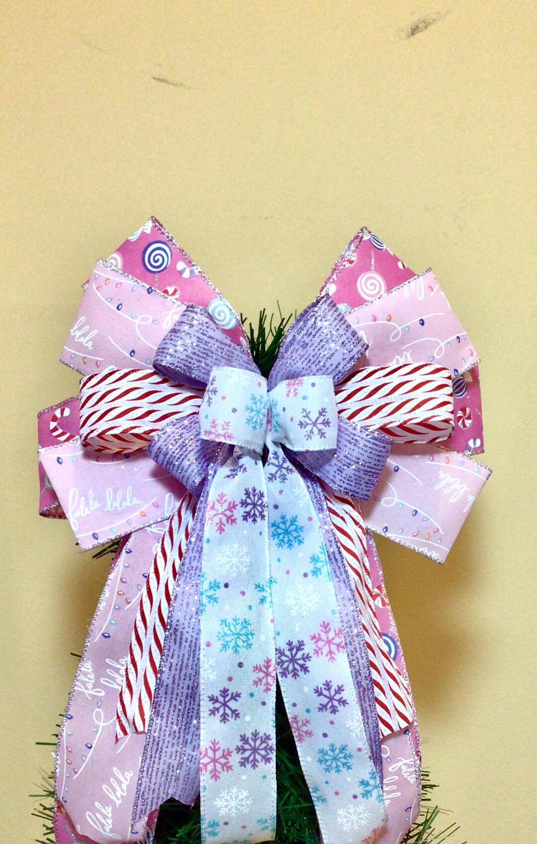 Candyland Snowflake Bow, Christmas Decoration, Delightful Pink/purple ...