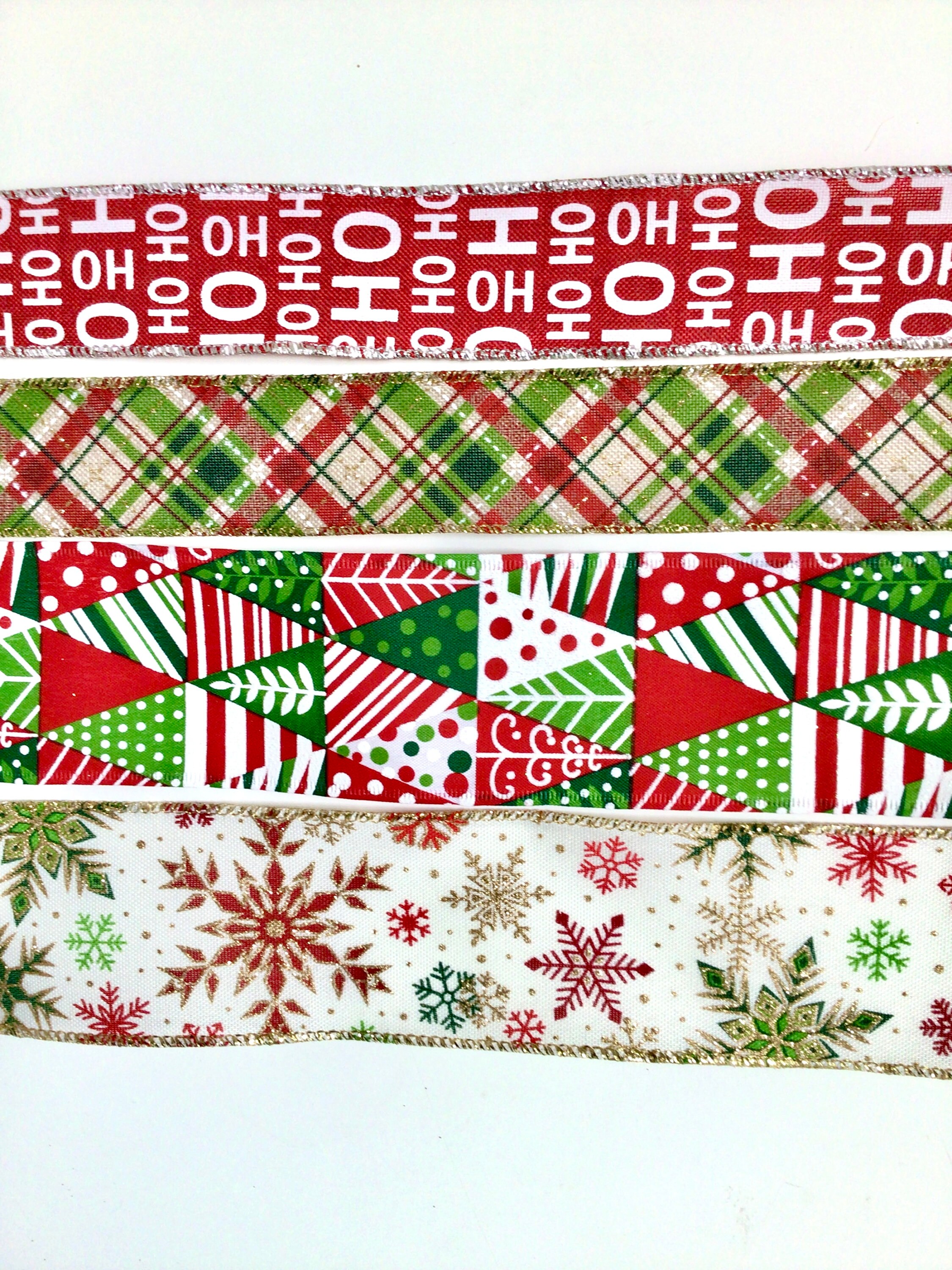 Christmas Ribbon Bundle, Wired Ribbon, Christmas Ribbon Set, Ribbon Kit ...