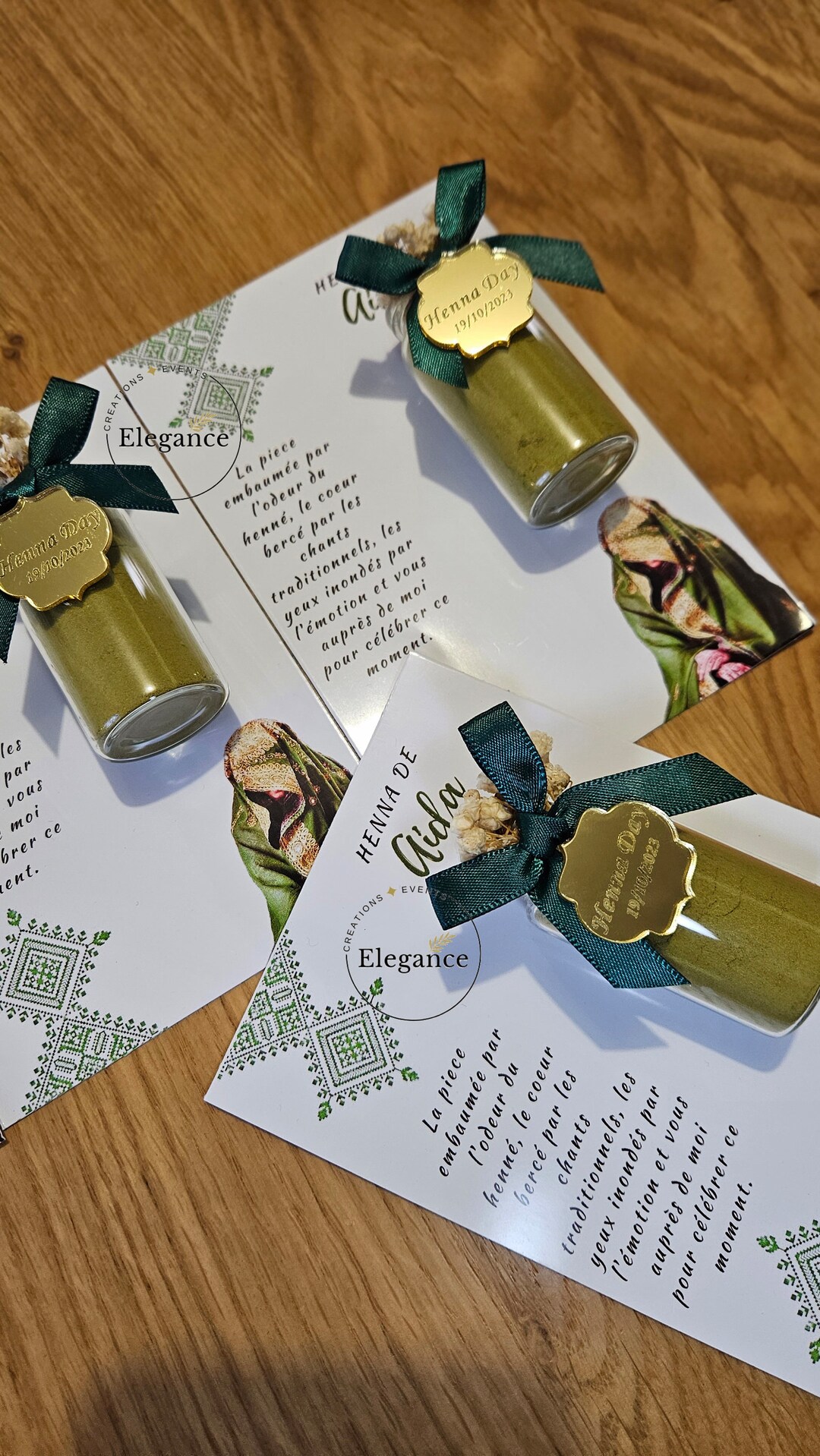 Set of Personalized Henna Vial Cards Henna Guest Gifts Oriental Wedding ...