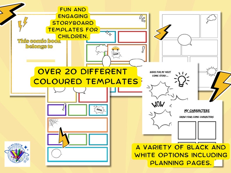 Blank Comic Book, Storyboard Pages, Cartoon Template, Drawing Comic ...