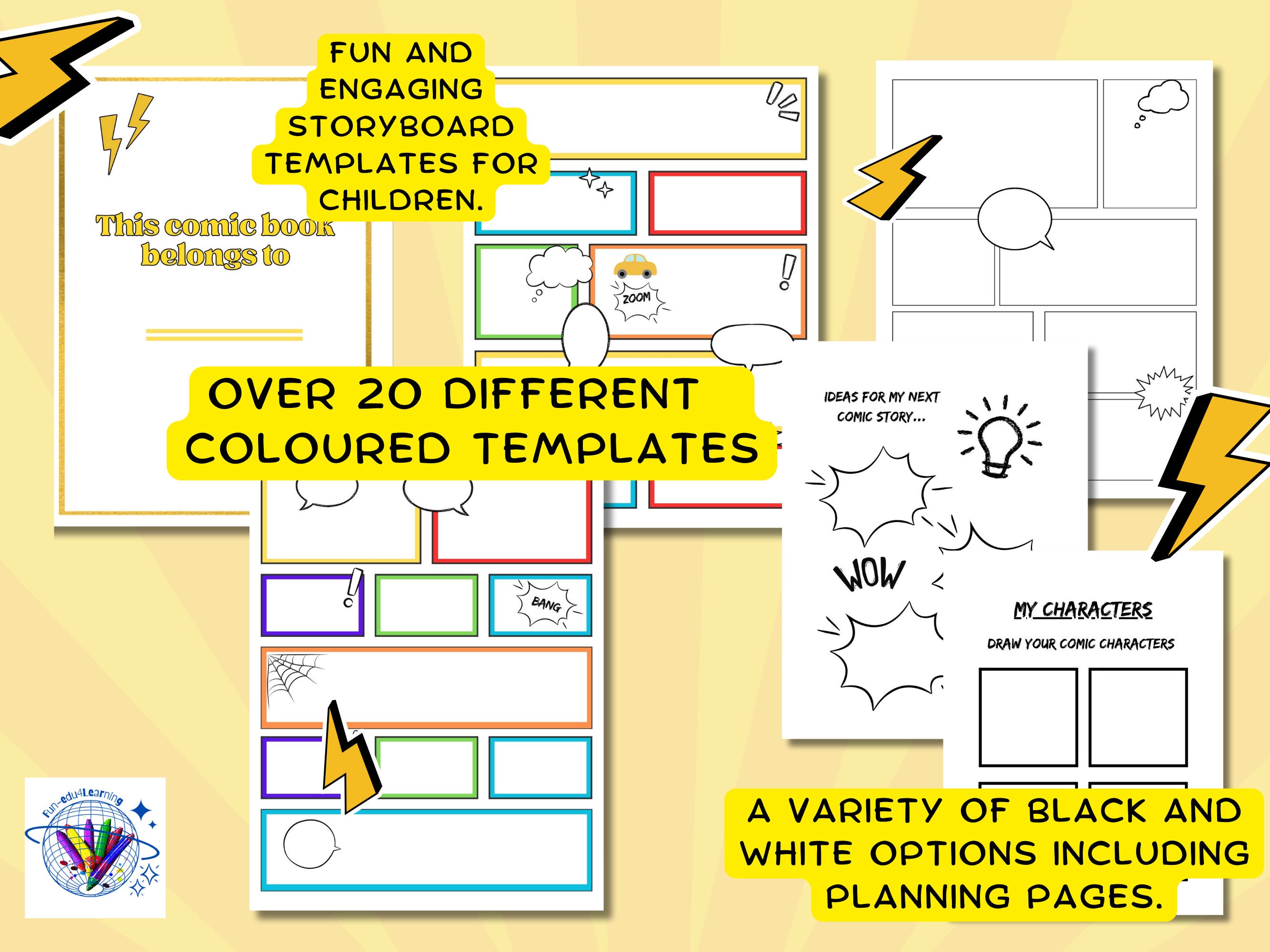 Blank Comic Book, Storyboard Pages, Cartoon Template, Drawing Comic ...