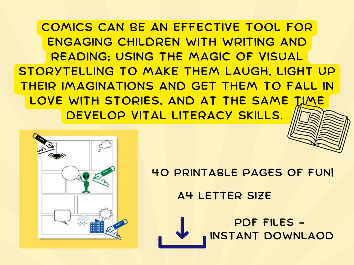 Blank Comic Book, Storyboard Pages, Cartoon Template, Drawing Comic ...