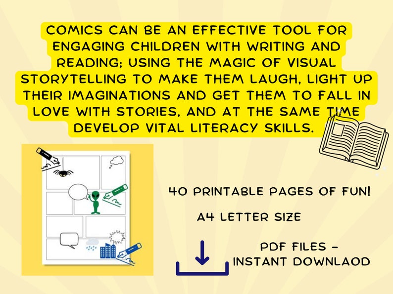 Blank Comic Book, Storyboard Pages, Cartoon Template, Drawing Comic ...