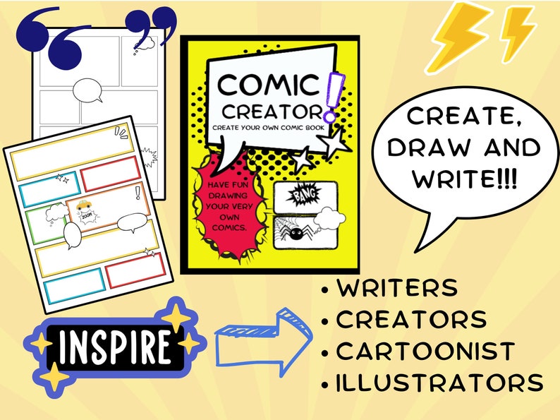 Blank Comic Book, Storyboard Pages, Cartoon Template, Drawing Comic ...