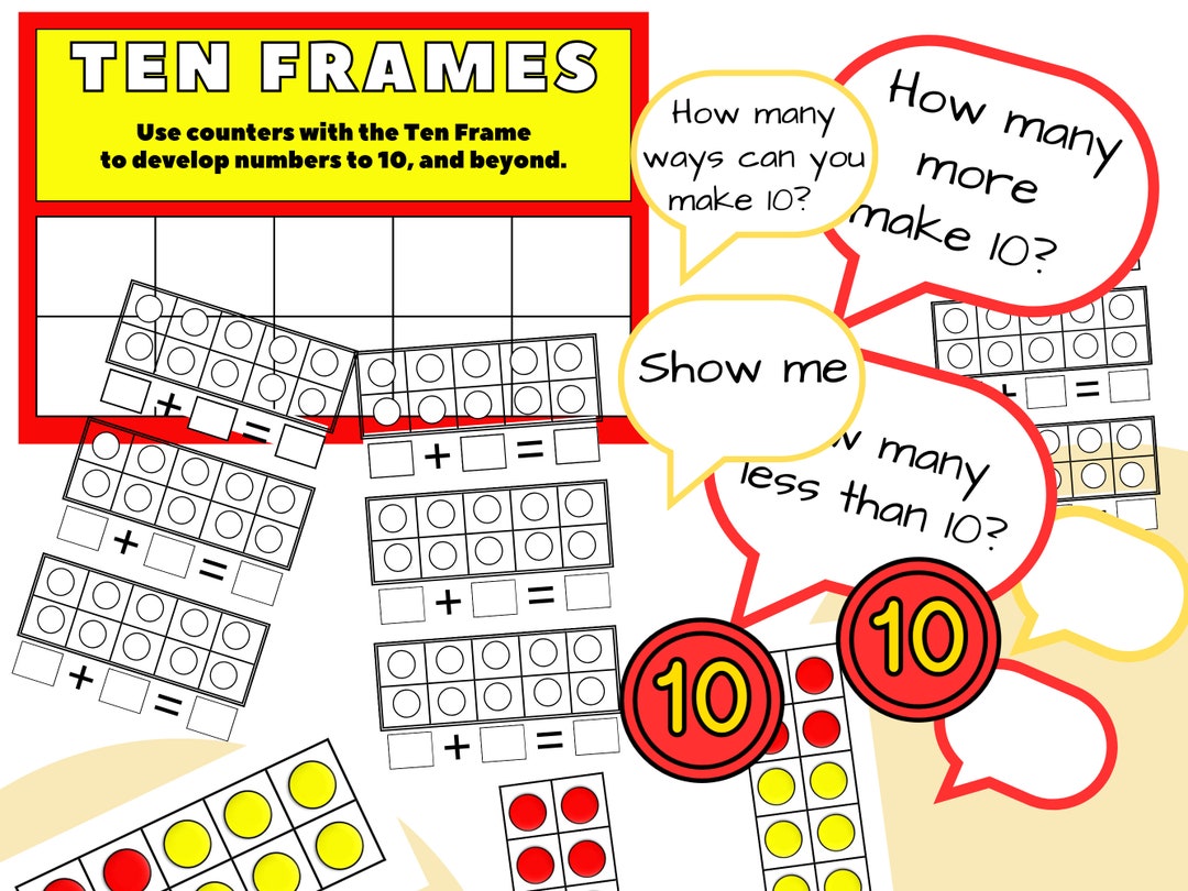 Number Bonds,ten Frames Prints ,number Bonds to 10, Place Value, Visual ...