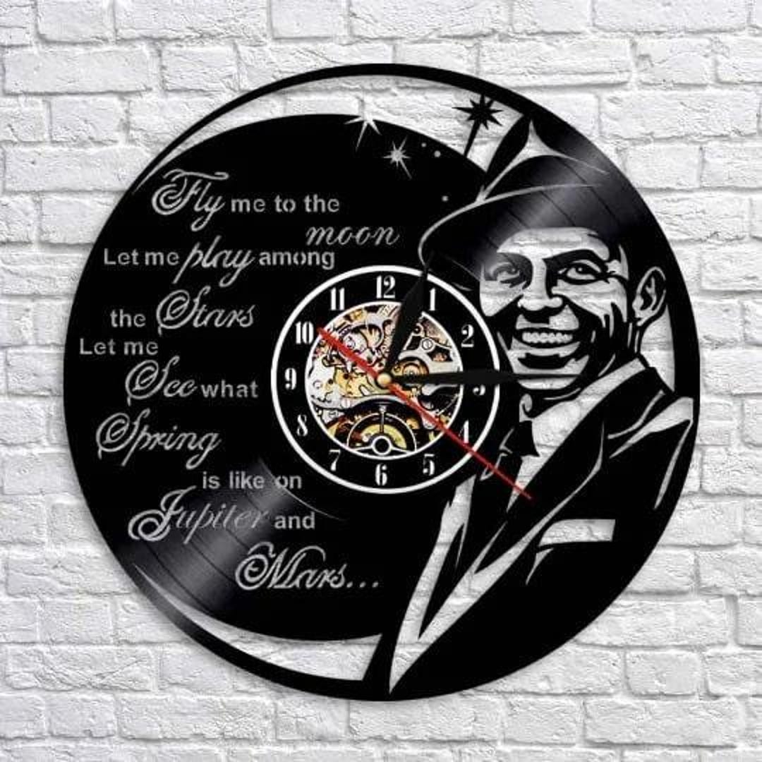 Frank Sinatra Vinyl Record Clock: Jazz Music Wall Art, Vintage Living ...