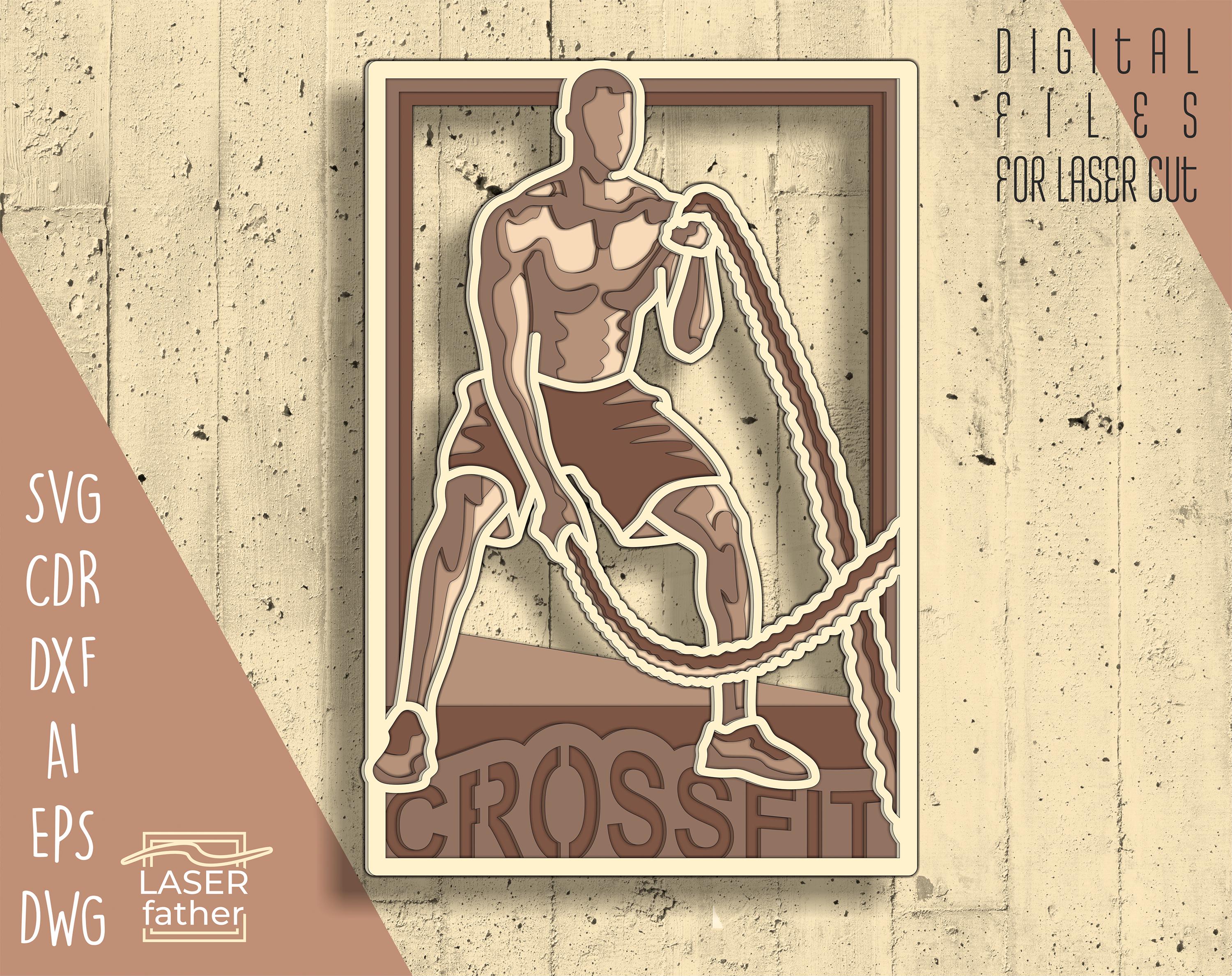 Crossfit SVG, Athlete PNG, Workout Art, Fitness Design, Laser Ready ...