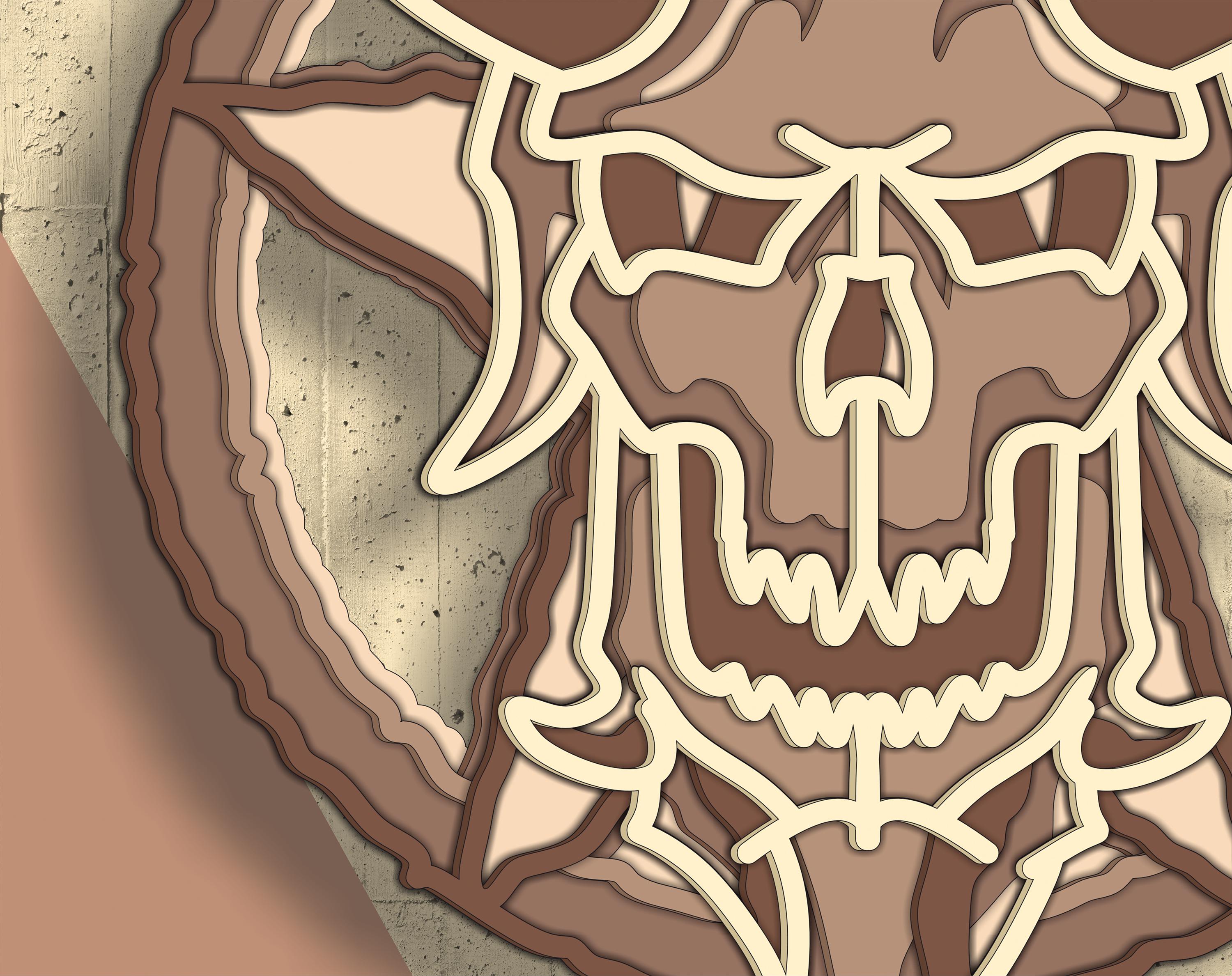 Demon Skull SVG, Gothic SVG, Laser Ready Files, Glowforge Cutting ...