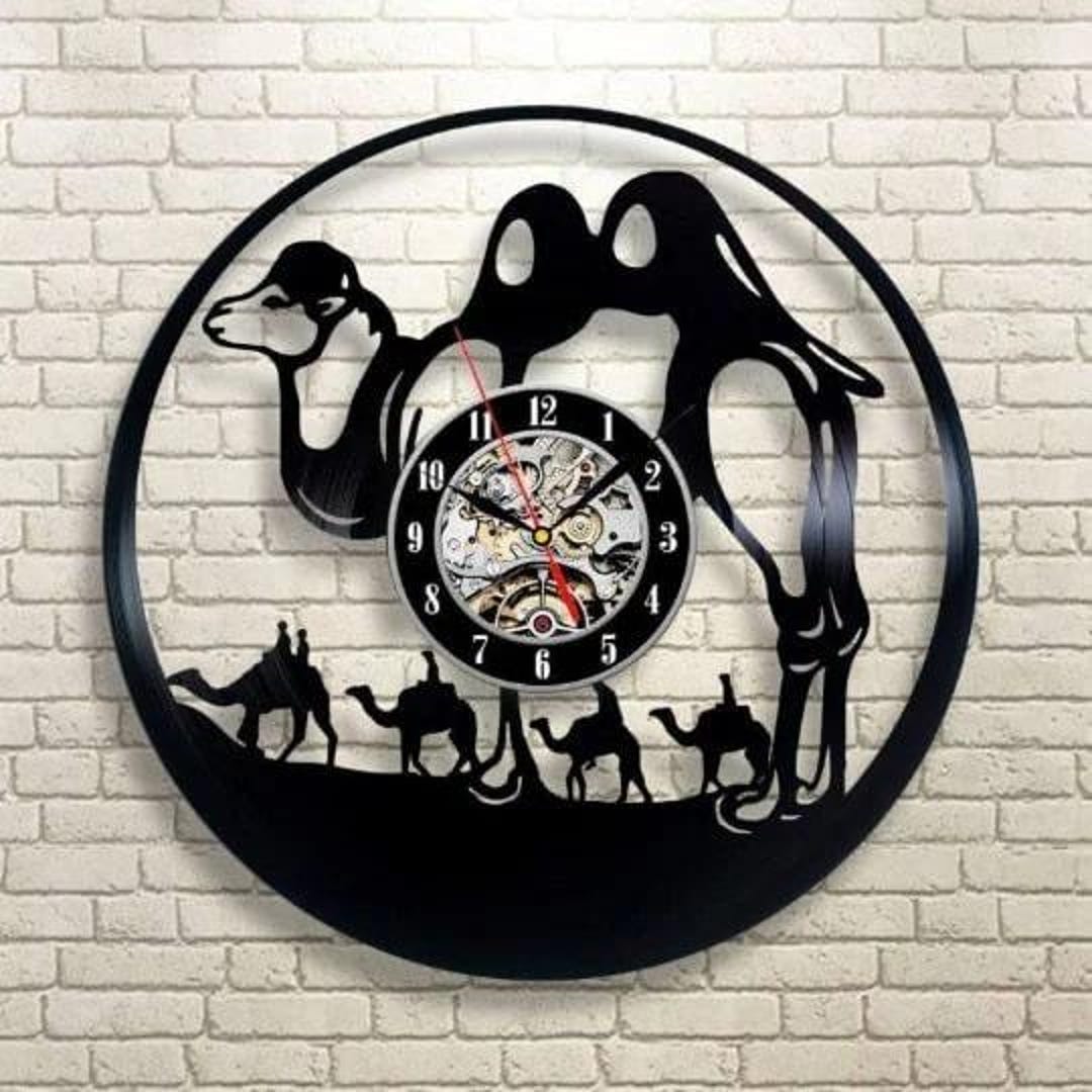 Camel Vinyl Record Clock: Desert Wall Art, Egyptian Home Decor ...