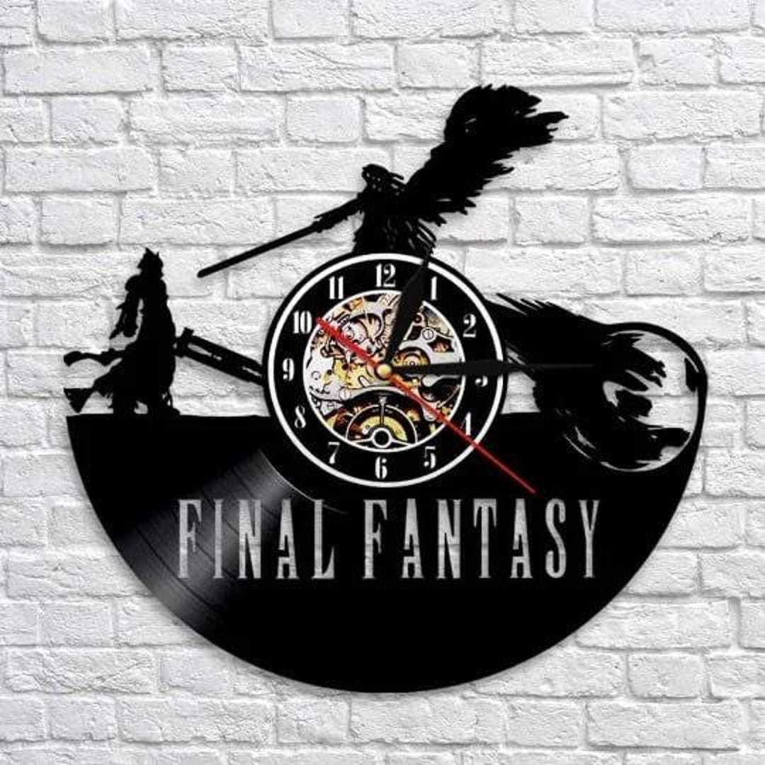 Final Fantasy Handmade Vinyl Record Clock: Gaming Room Wall Art, Mens ...