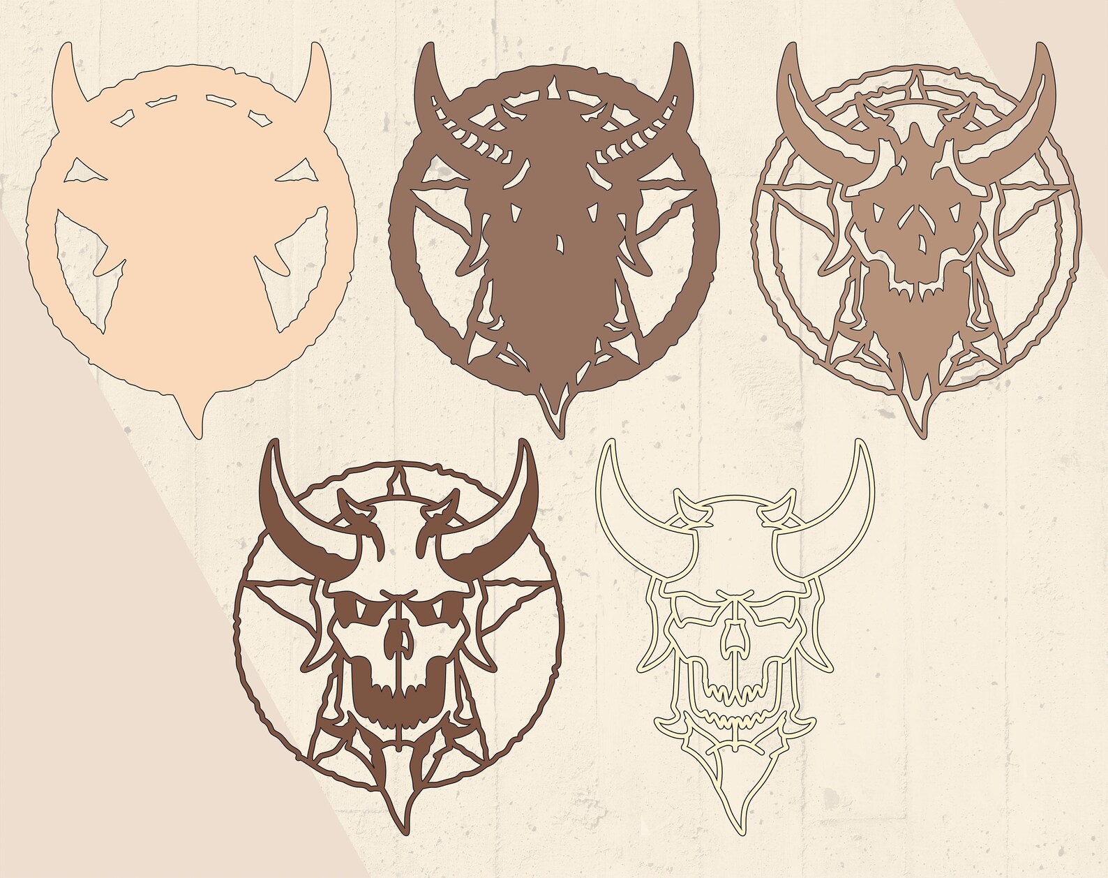 Demon Skull SVG, Gothic SVG, Laser Ready Files, Glowforge Cutting ...