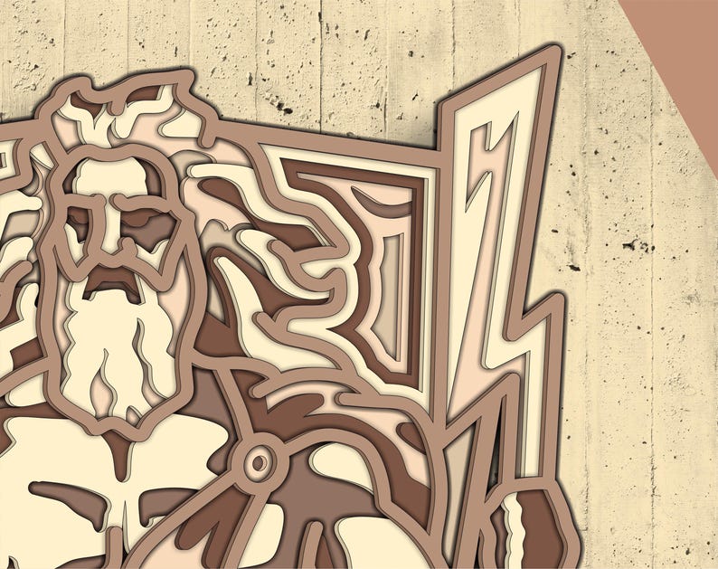 Zeus SVG, Greek God Art, Mythology Decor, 3D Laser Cut, Layered ...