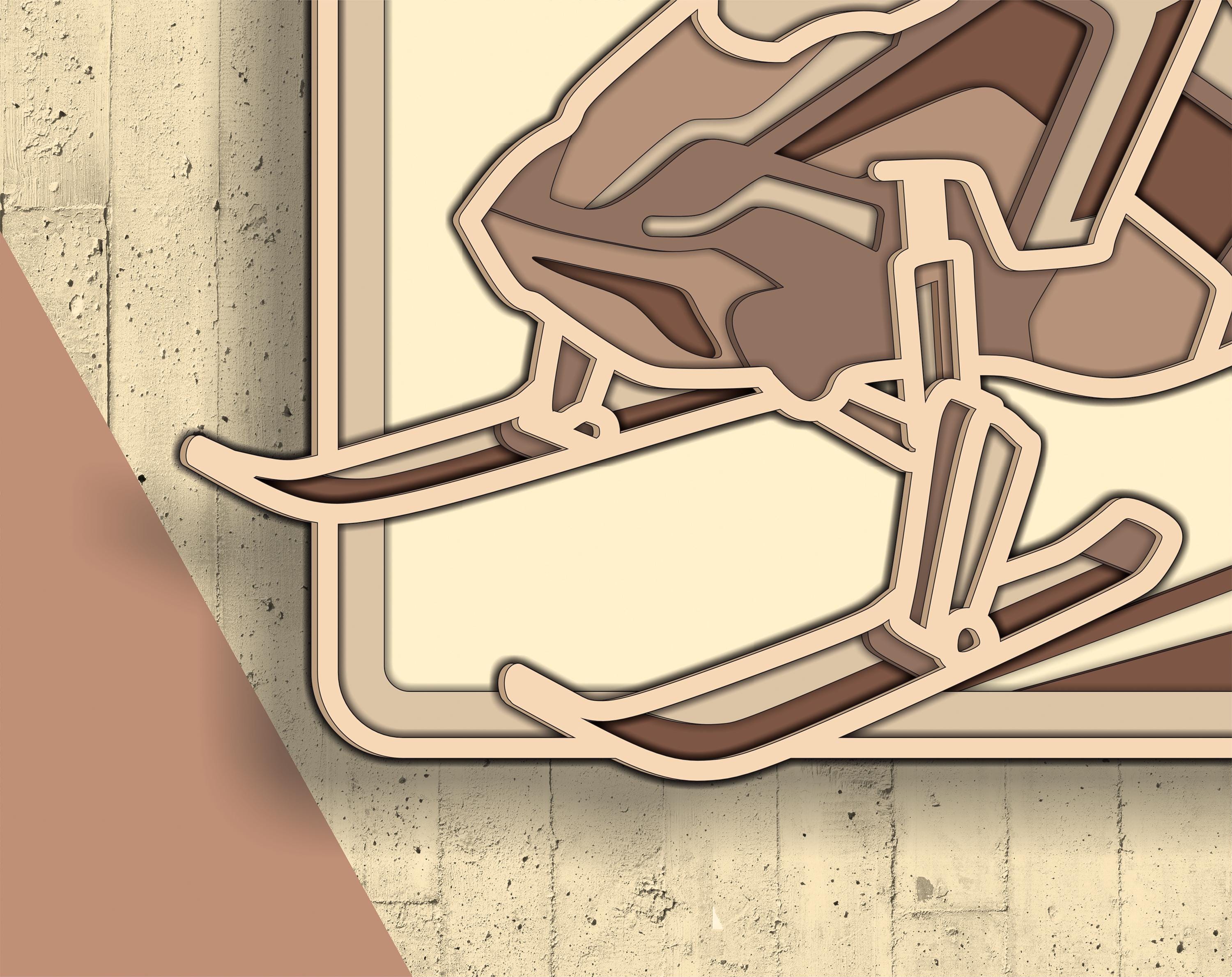 Snowmobile DXF, Winter Sport SVG, Cdr Eps Ai Dwg, 6 Layered, Paper ...