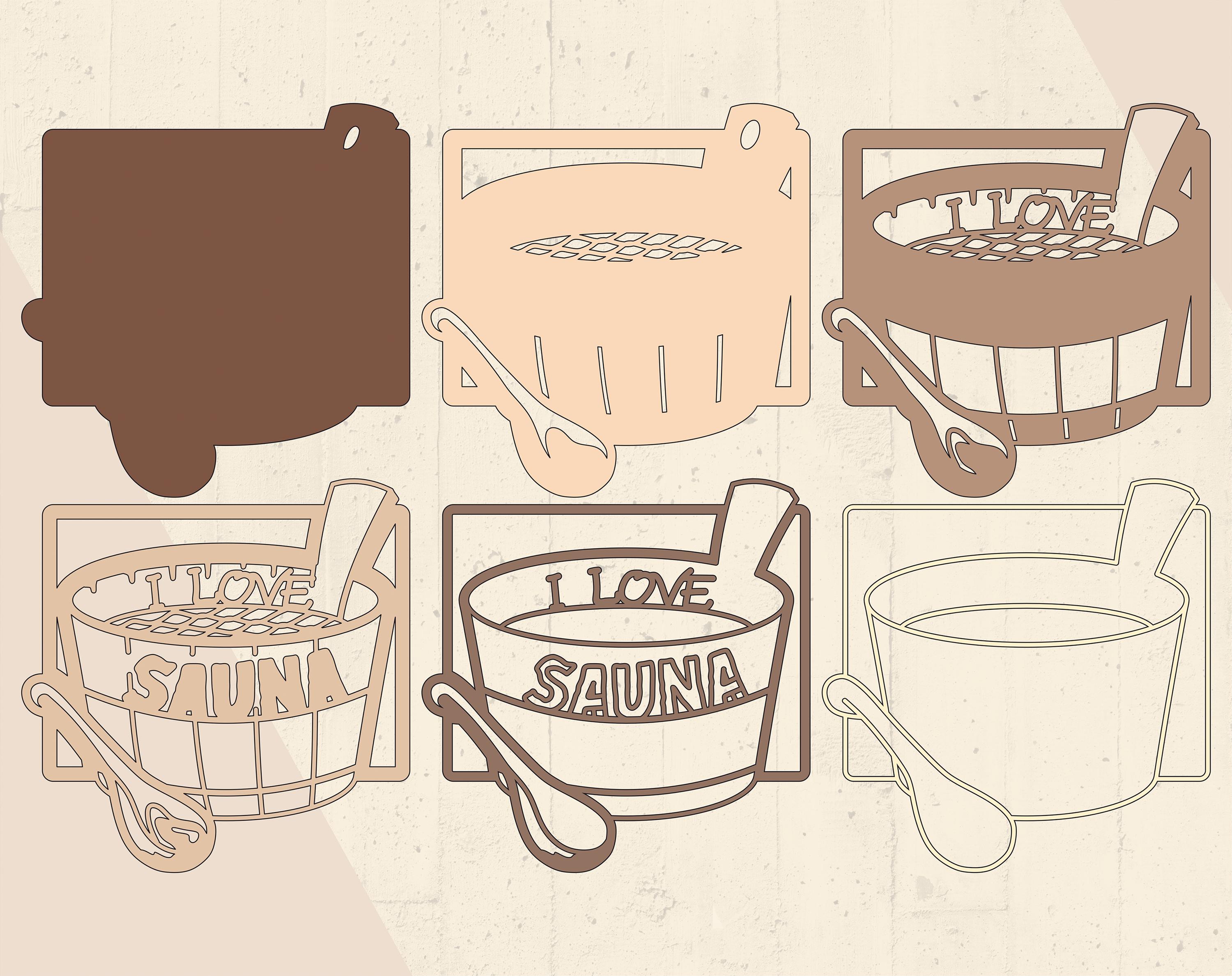 Sauna SVG, Relaxation Art, Spa DXF, Multilayer Laser Cut File, 3D ...