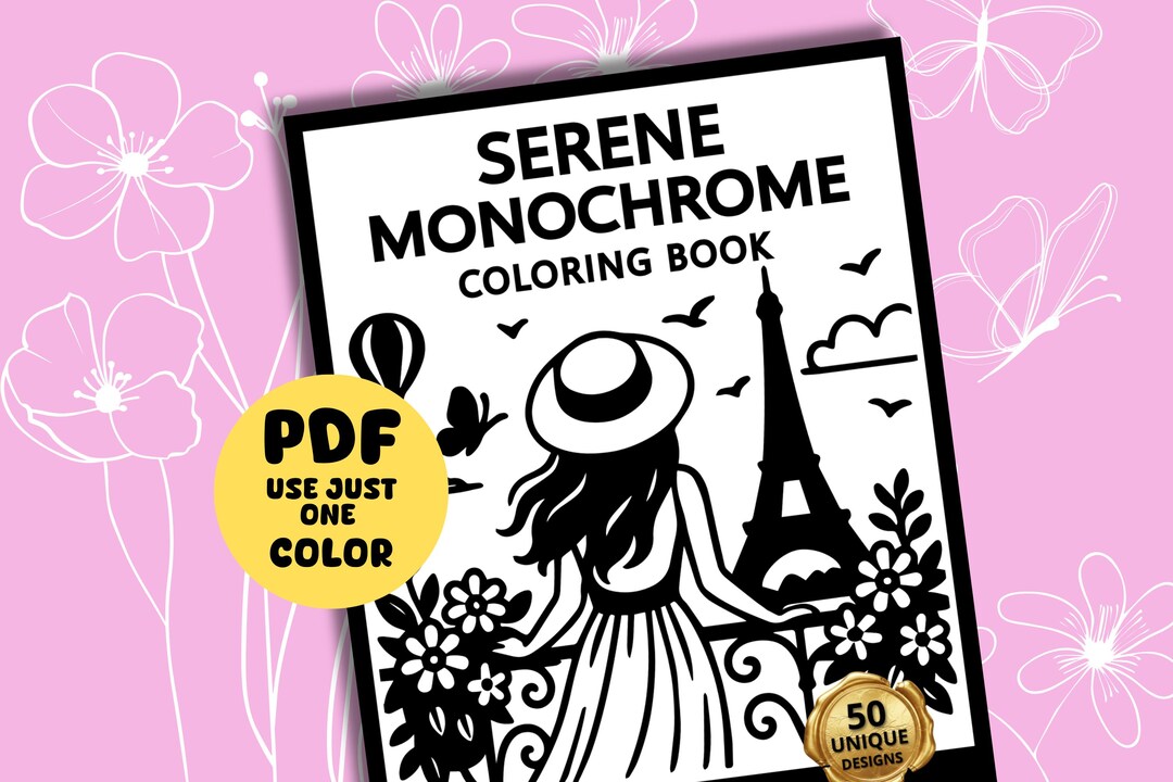 50 Cozy Monochrome Coloring Pages Designed for Effortless, Relaxing ...